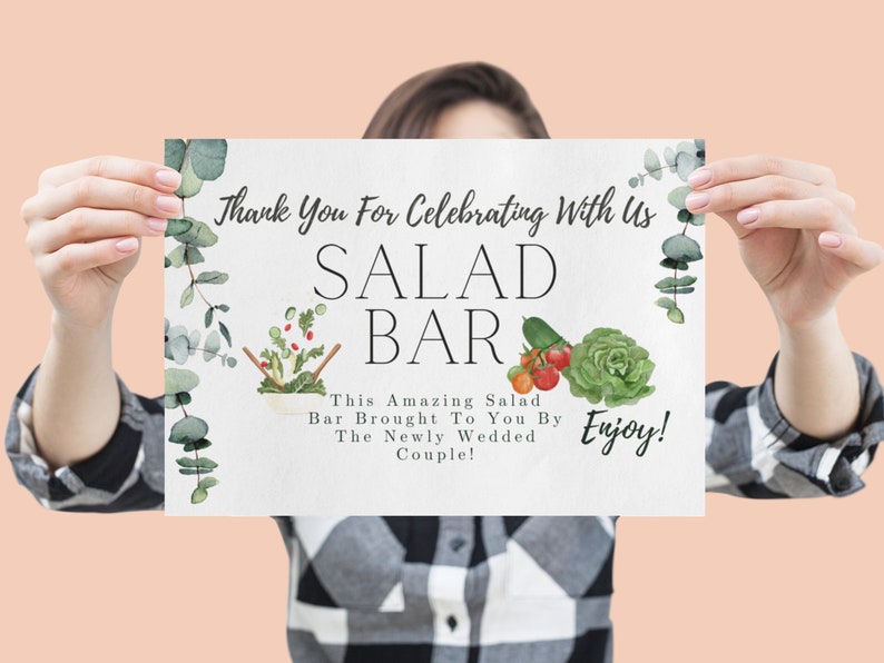 Reception Signs Salad Bar Sign Wedding Food Sign Wedding - Etsy