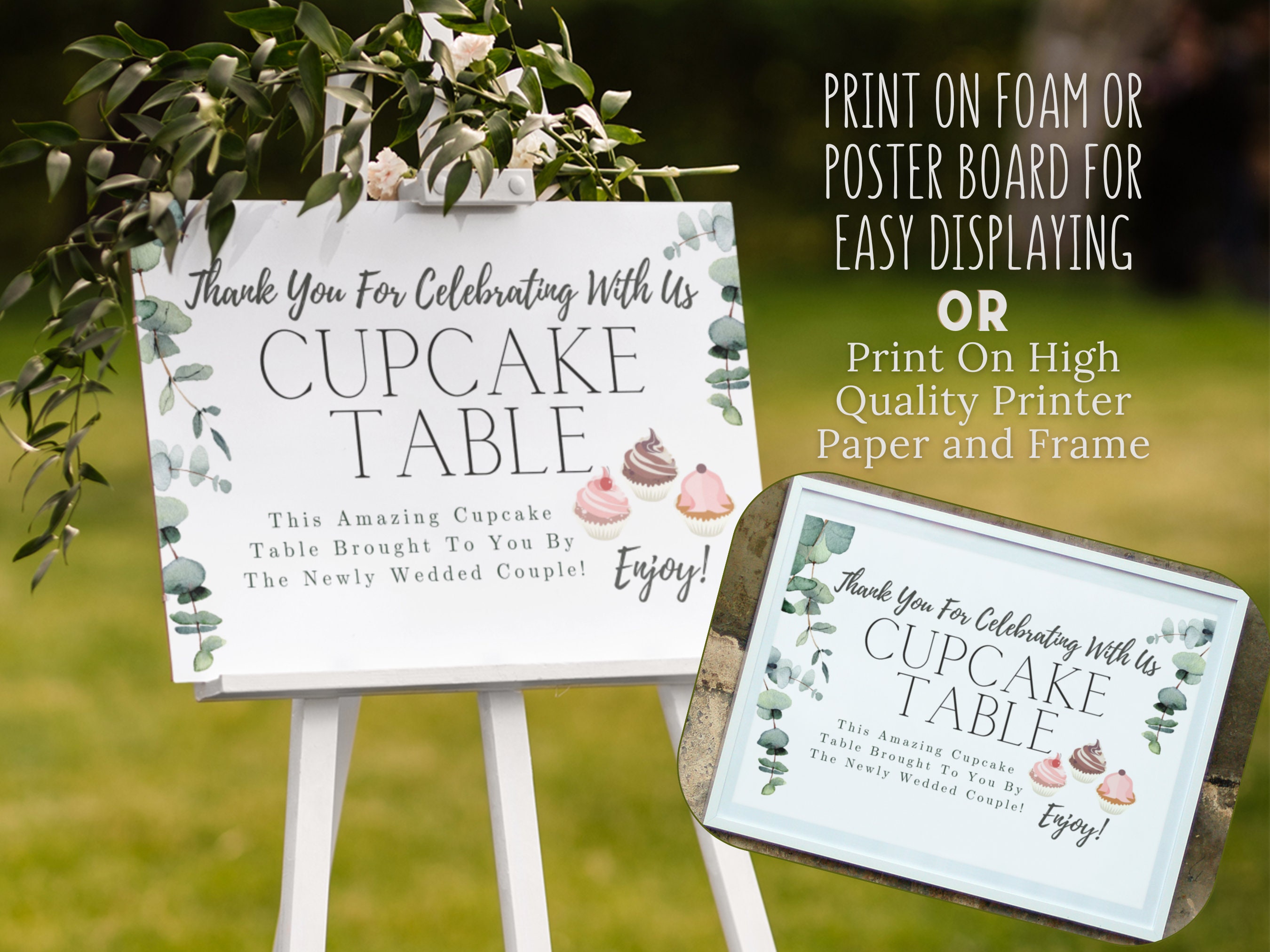 Dessert Table Sign Cupcake Table Sign Wedding Signs Digital Download ...