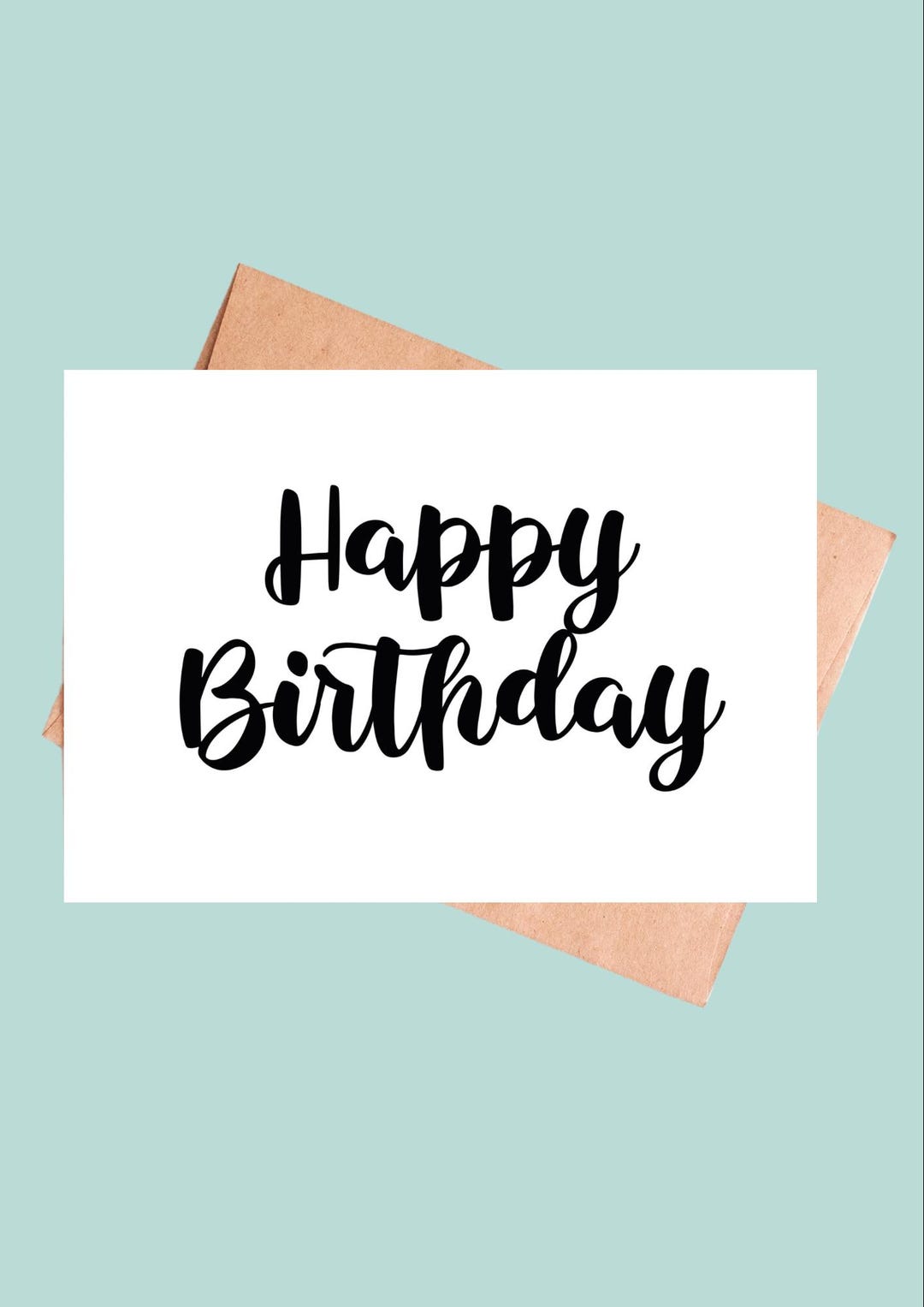 Boho Happy Birthday Card — Handmade Minimalist Wishes - Etsy