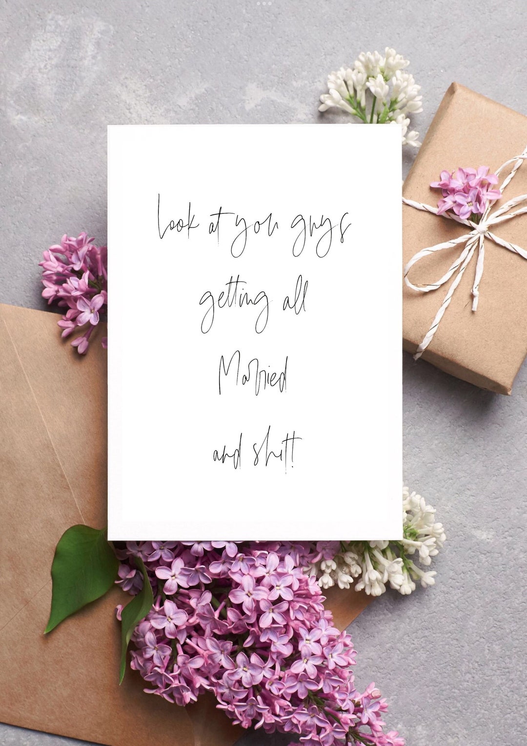 Boho Style Engagement Card, Wedding Card, Humour, Funny Card, Witty ...