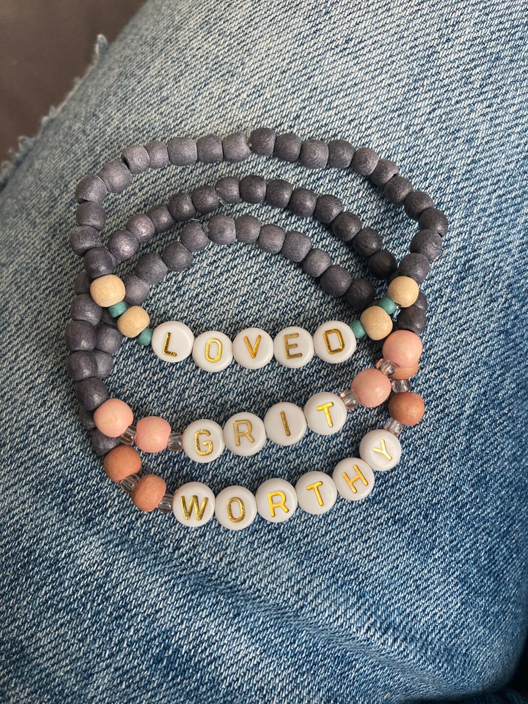 Positive Affirmation Bracelet Custom Personalized Stacked Bracelets ...