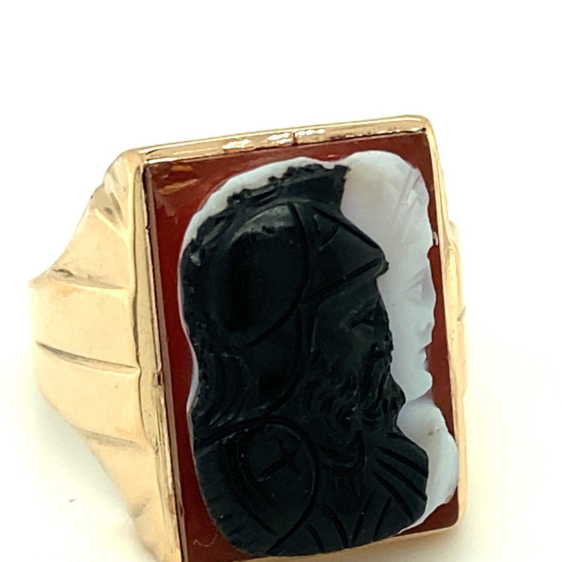 Vintage Signet Ring Centurian Head Ring Natural Cameo Ring | Etsy