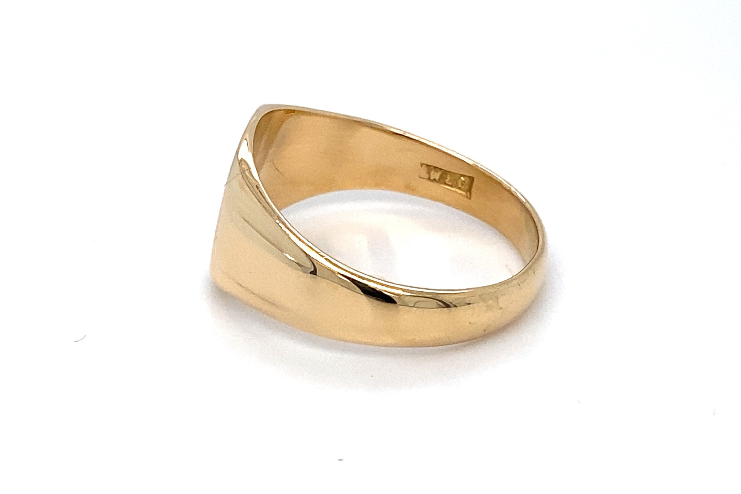 18ct Gold Signet Ring Solid Gold Mens Signet Ring Vintage Mens Ring - Etsy