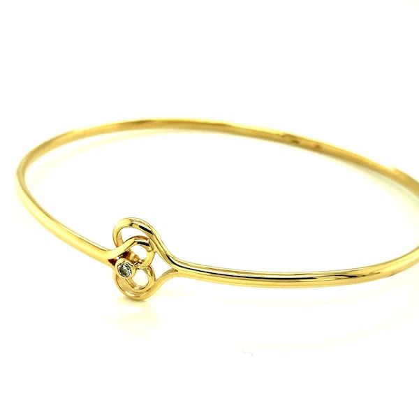 Gold Heart Bangle - Etsy