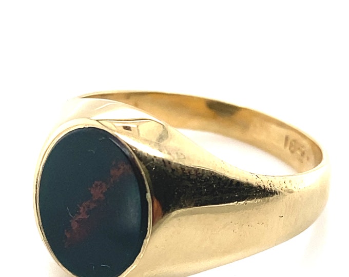 Blood Stone Signet Ring - 9ct Gold Signet Ring - Etsy