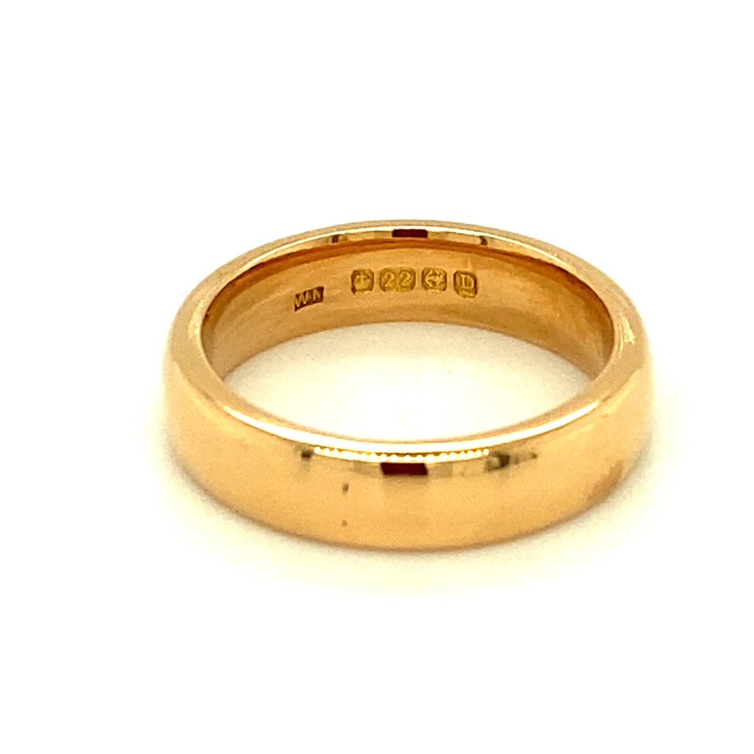 Antique Gold Wedding Band - 22ct Solid Gold Wedding Band - Heavy Gold ...