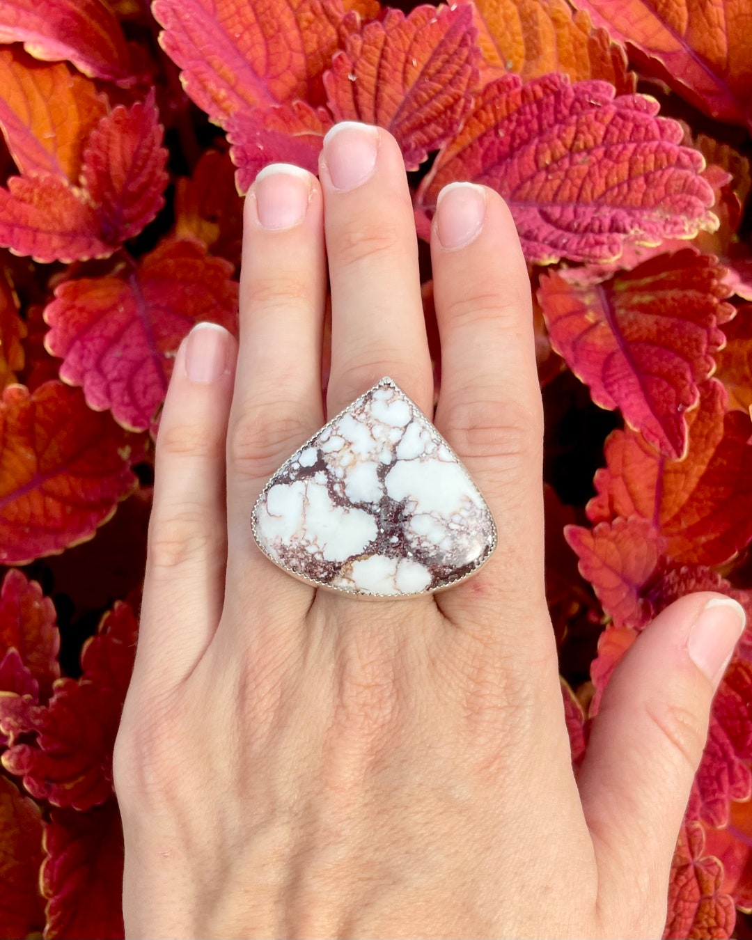 Handmade Adjustable Huge Wild Horse Magnesite Statement Ring - Etsy