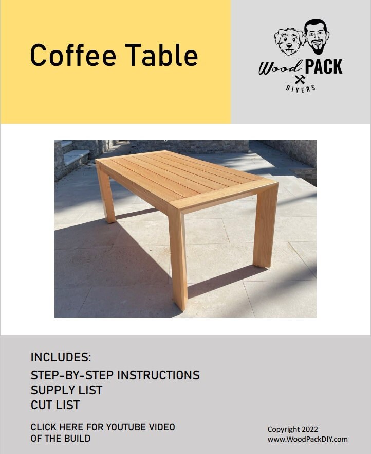 Coffee Table Build Plan - Etsy