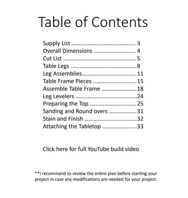Outdoor Table Build Plan - Etsy