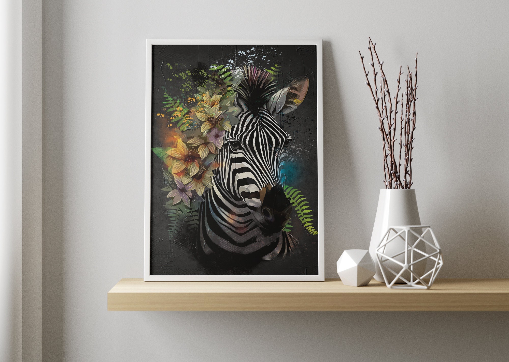 Zebra Painting Hand-painted Zebra Wall Art, Realistic and Dream-like ...