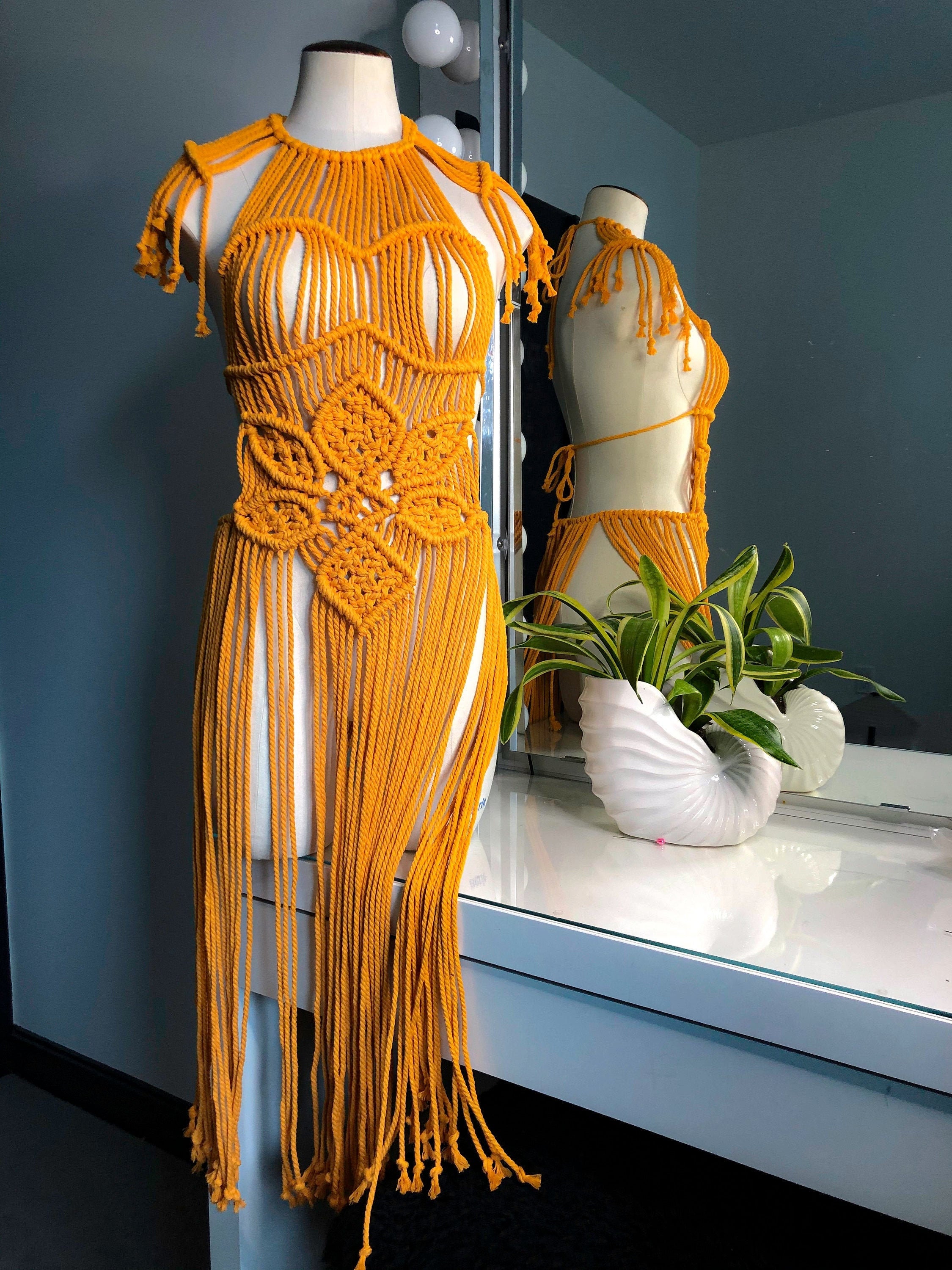 Macrame Dress Boho Hippie Festival Dress Coachella Burning Man | Etsy