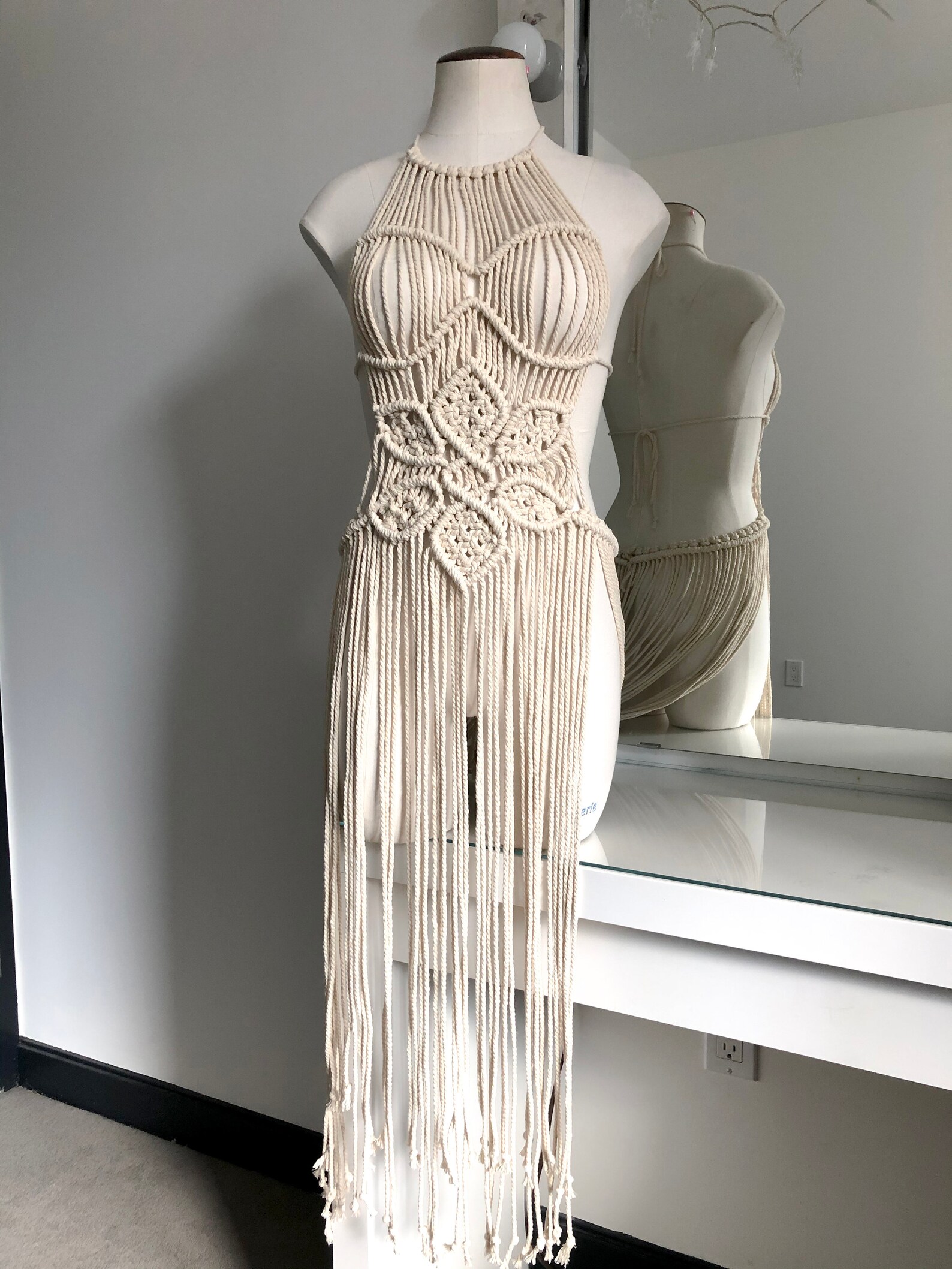 Macrame Dress Boho Hippie Festival Dress Coachella Burning Man | Etsy