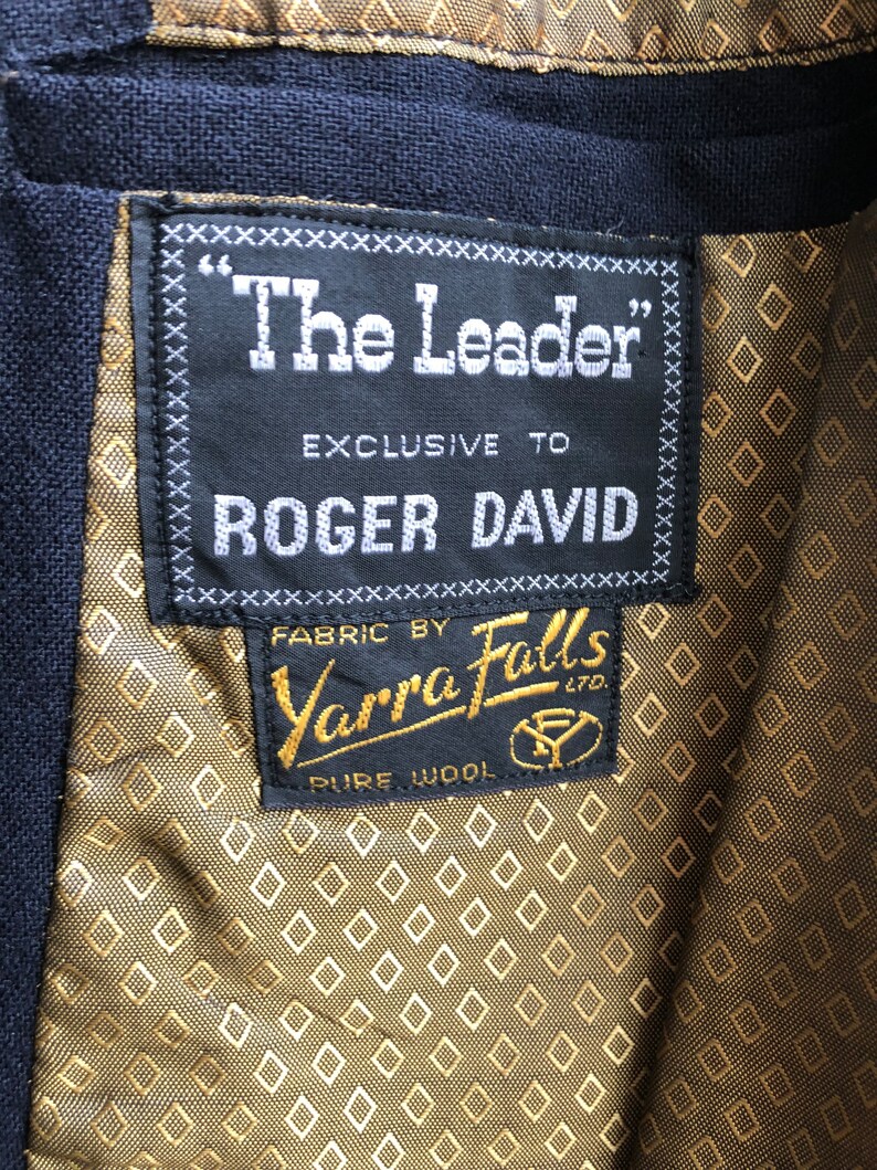 Roger David 1960s Black Club Jacket With 3 Brass Buttons Size 40 - Etsy