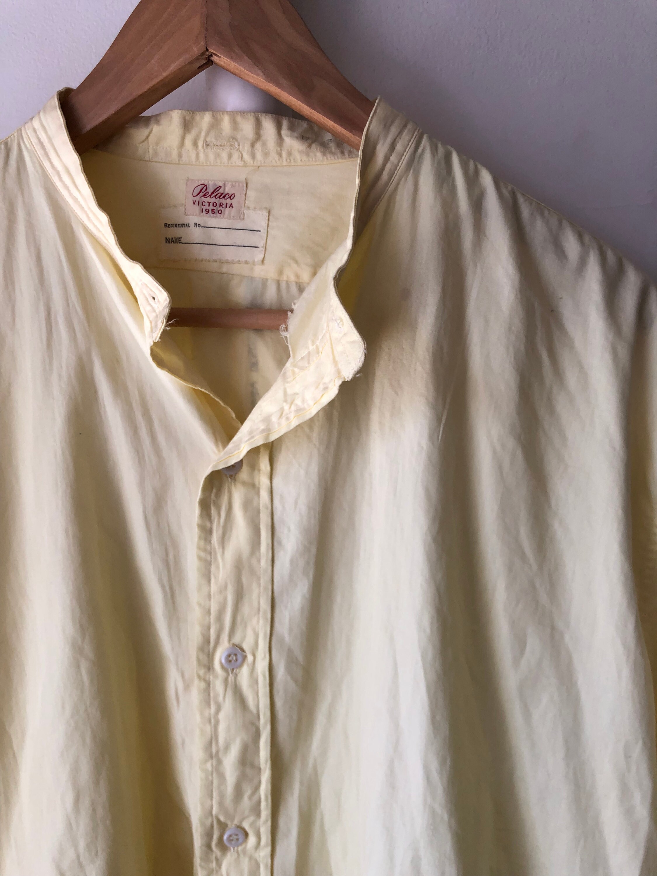 Pelaco 1950 Custom Collarless Yellow Dress Shirt Size 18 Short - Etsy UK