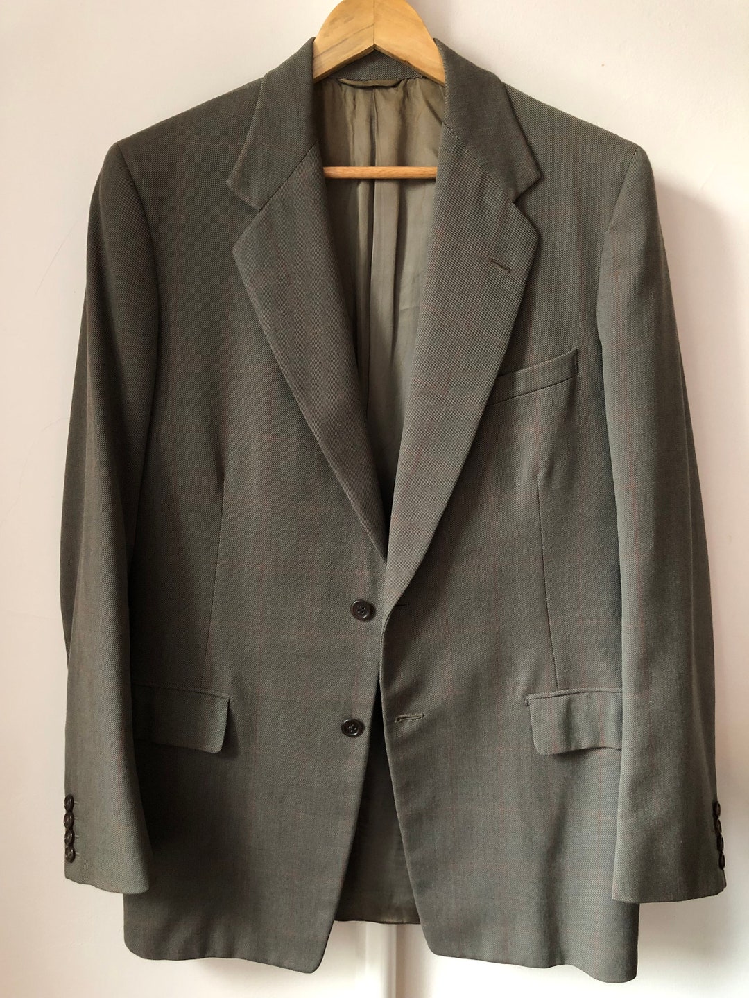 Daks 1970s Pure Wool Green Coat With Red Windowpane Size 38 Long - Etsy