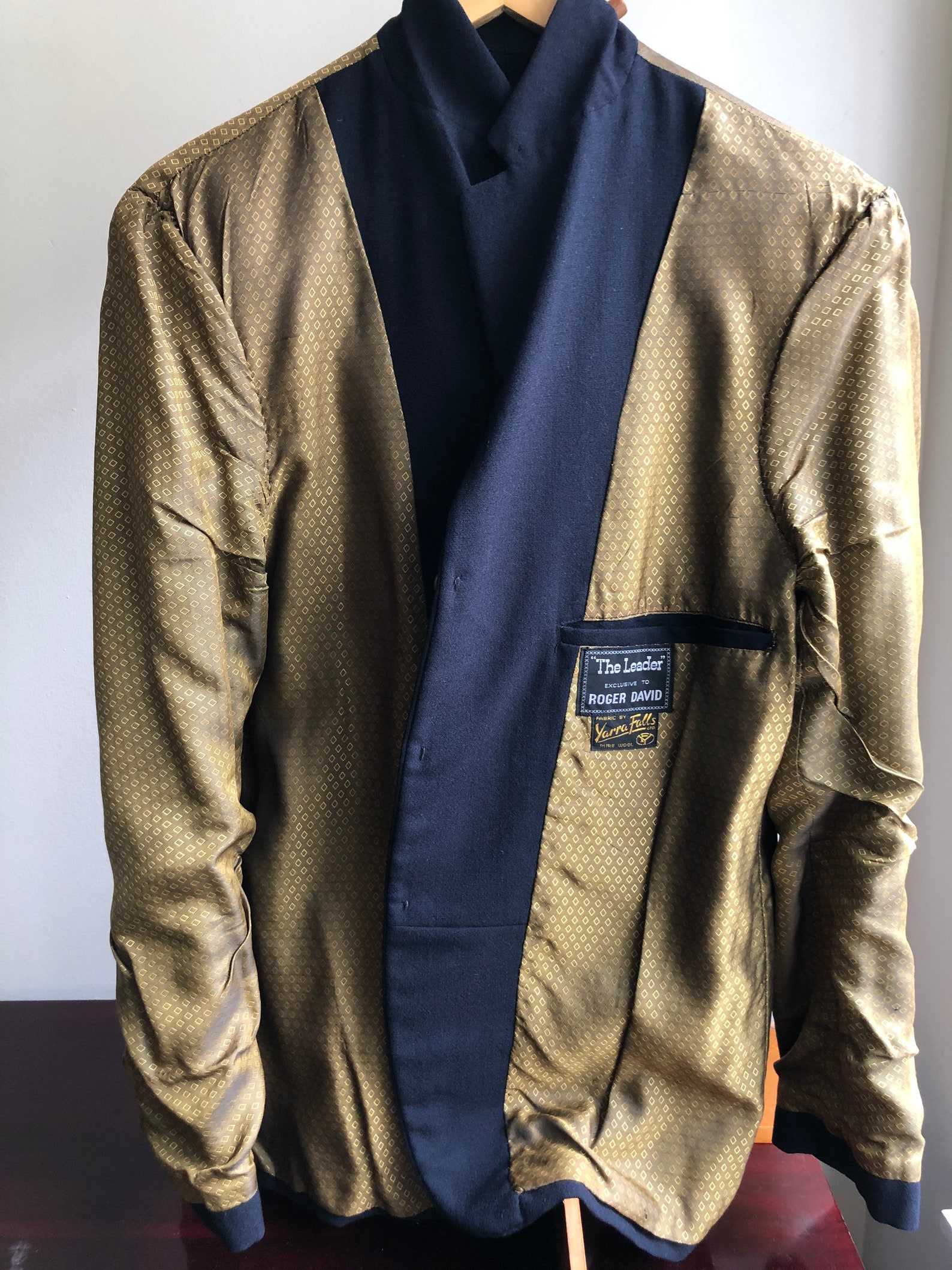 Roger David 1960s Black Club Jacket With 3 Brass Buttons Size 40 - Etsy