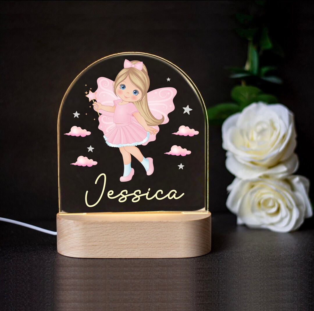 Personalized Pink Fairy Night Light: Kids Nursery Decor - Etsy