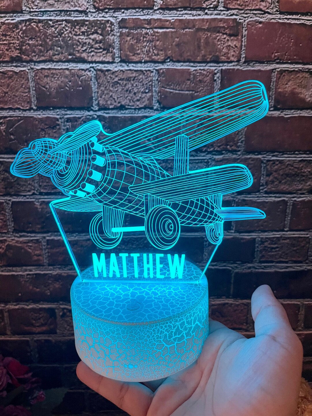 Personalised Multicolour AIRPLANE Night Light Kids Custom - Etsy