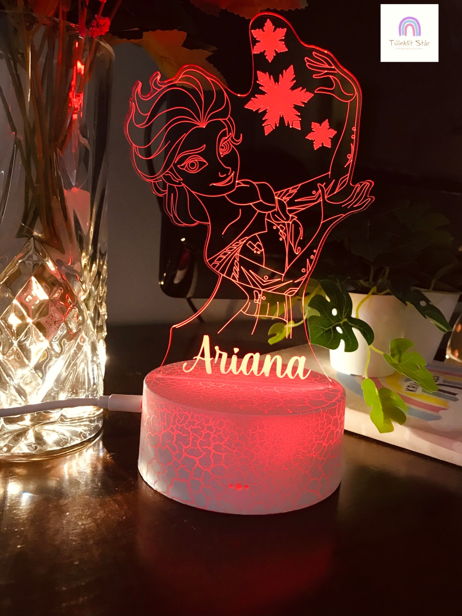 Personalised ELSA FROZEN Night Light Kids Custom Name | Etsy
