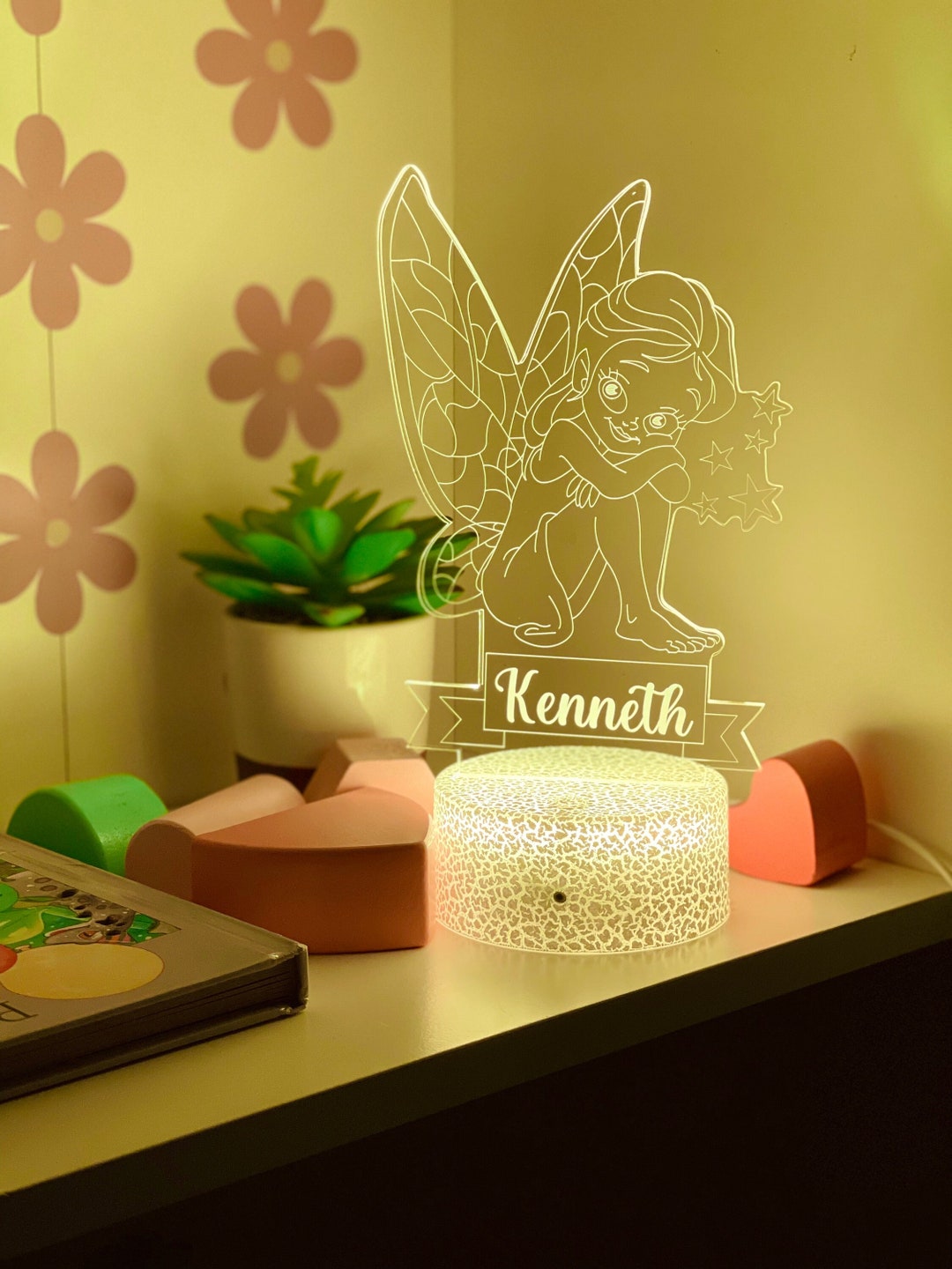Personalised Fairy Night Light: Multi-colored LED Nursery Lamp - Etsy