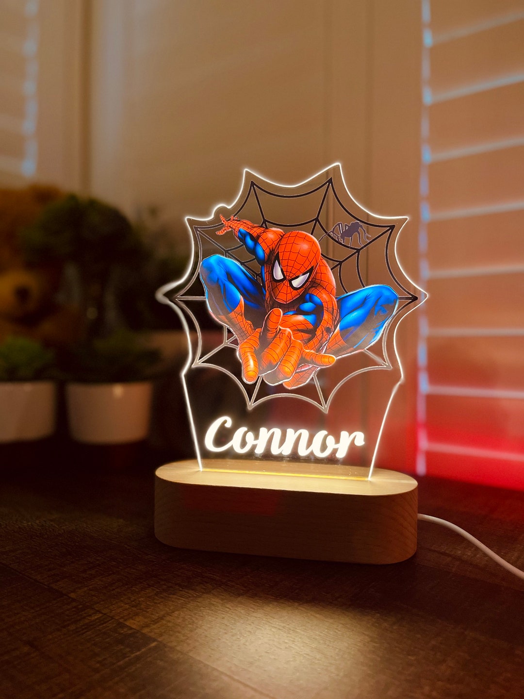 Personalized Spiderman Night Light: Kids Room Decor - Etsy Australia