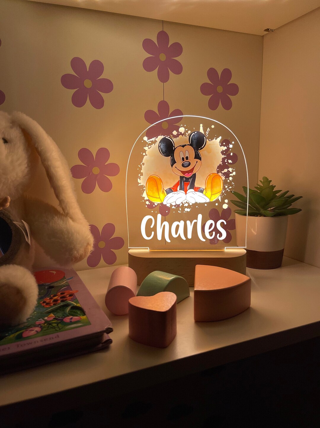 Personalized Mickey Mouse Night Light: Engraved Nursery Decor - Etsy