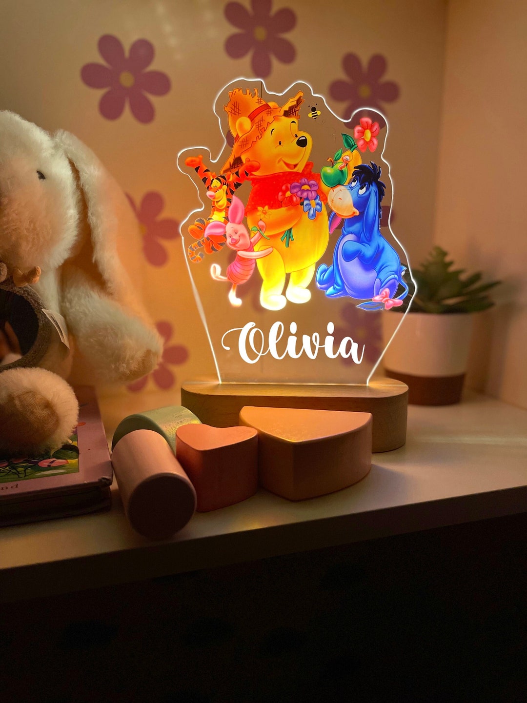 Personalized Winnie the Pooh Night Light: Nursery Decor, Kids Birthday ...