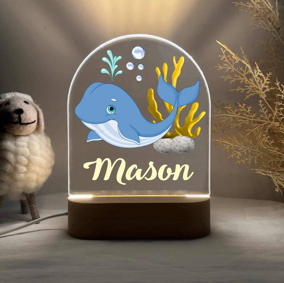Personalized DOLPHIN Night Light Great Gift for Kids Birthdays Nursery ...