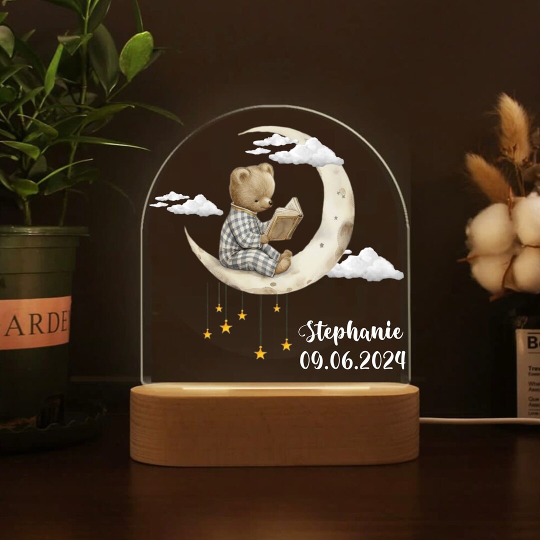 Personalised TEDDY BEAR Night Light - Great Gift for Kids Birthdays ...