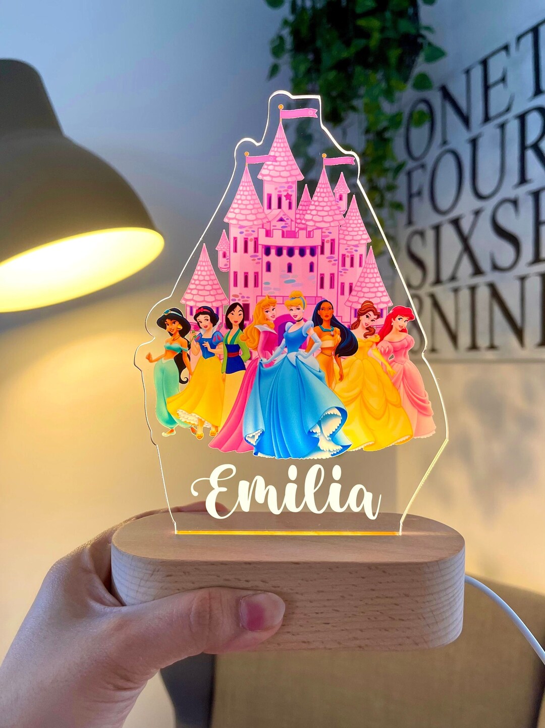 Personalised PRINCESSES CASTLE Night Light - Great Gift for Kids ...