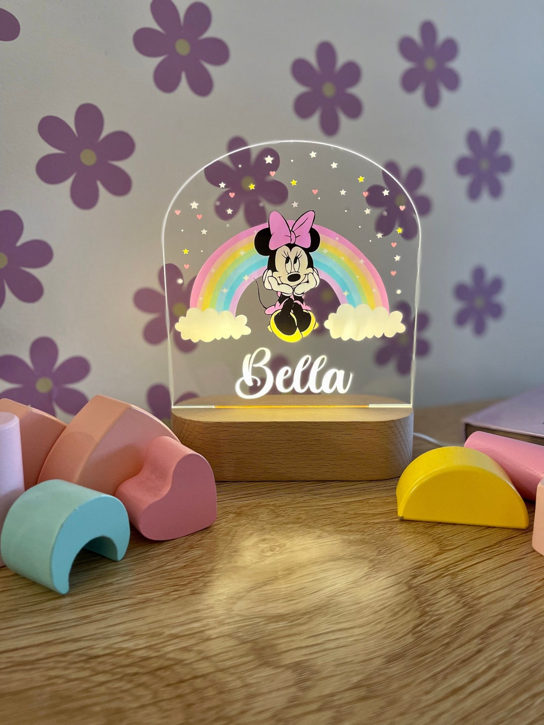 Personalised MINNIE MOUSE Night Light - Great Gift for Kids Birthdays ...
