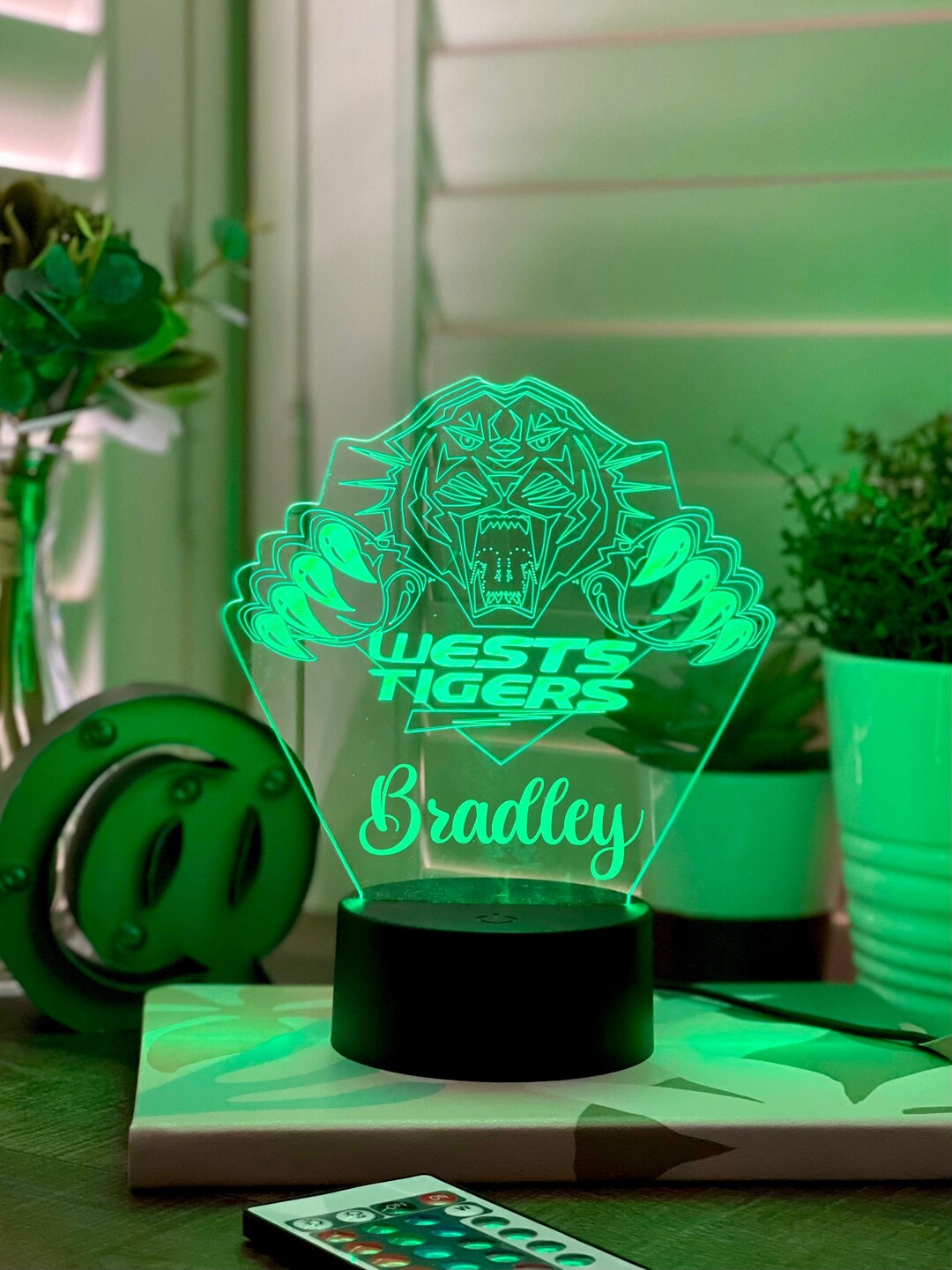Personalised WESTS TIGERS Night Lamp: NRL Rugby Fan Gift - Etsy