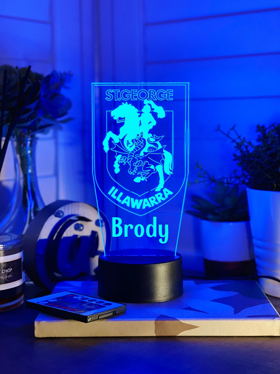 Personalised St GEORGE ILLAWARRA - NRL Night Light - Perfect Gift for ...