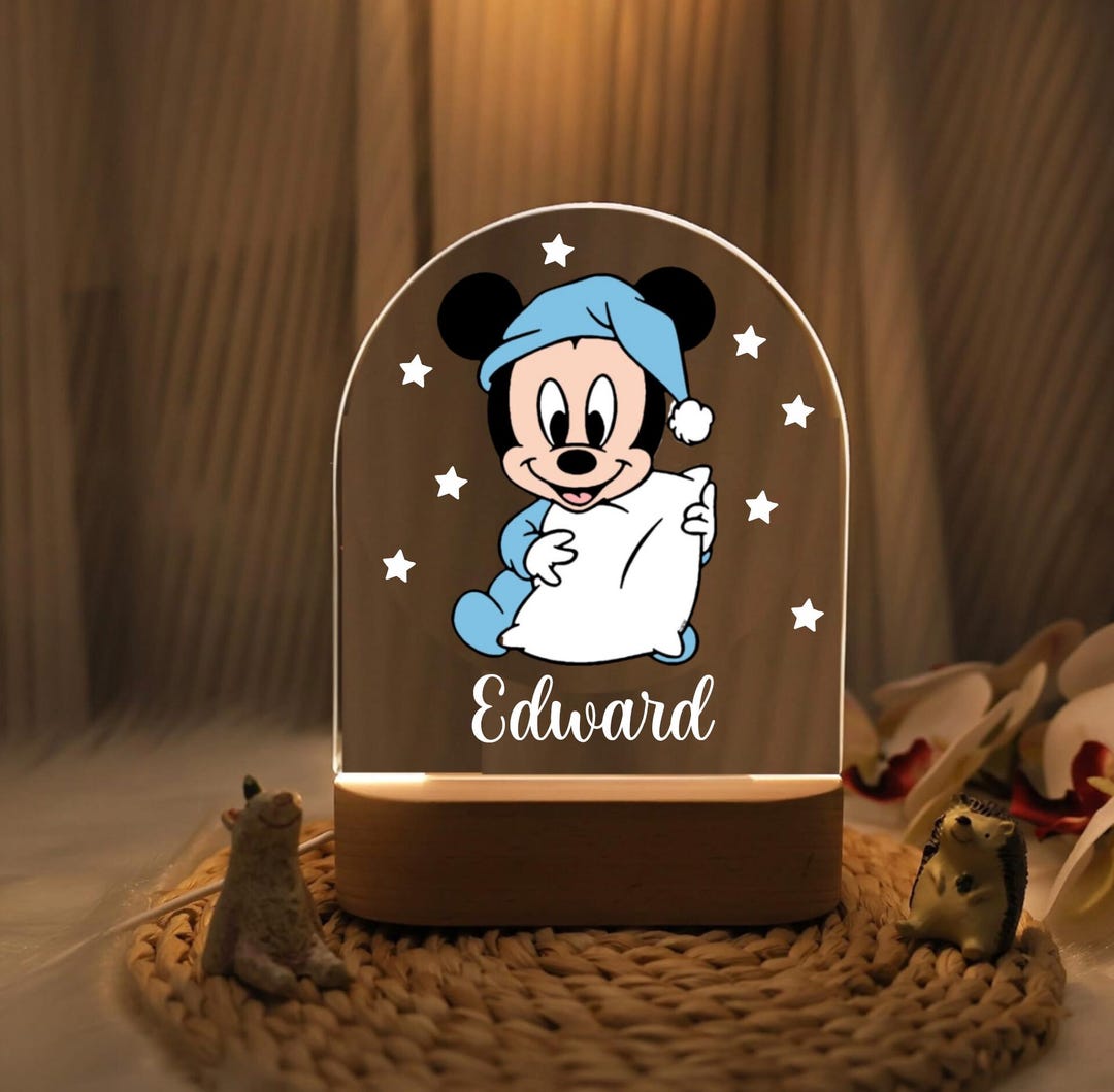 Personalised MICKEY MOUSE 2 Night Light - Great Gift for Kids Birthdays ...
