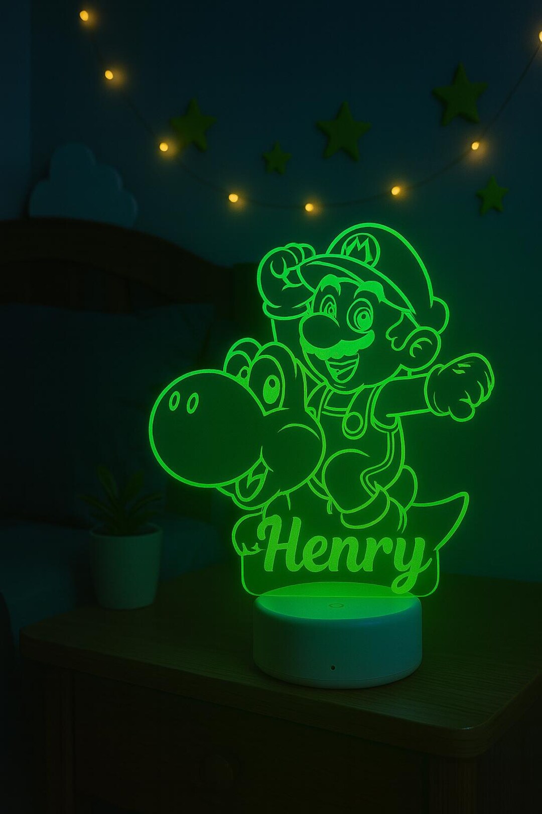 Personalized Super Mario & Yoshi Night Light: Gamer Room Decor - Etsy UK