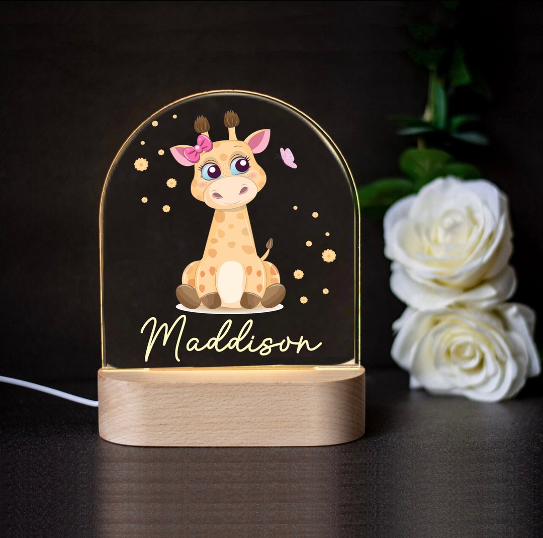 Personalized CUTE GIRAFFE Night Light Great Gift for Kids Birthdays ...