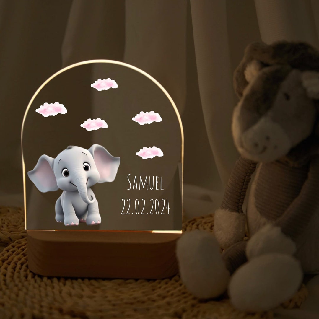 Personalised DUMBO ELEPHANT Night Light - Great Gift for Kids Birthdays ...