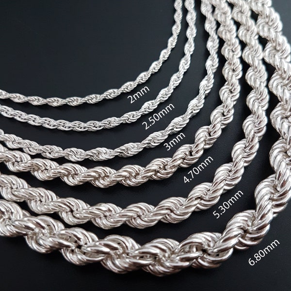 Silver Rope Chain - Etsy