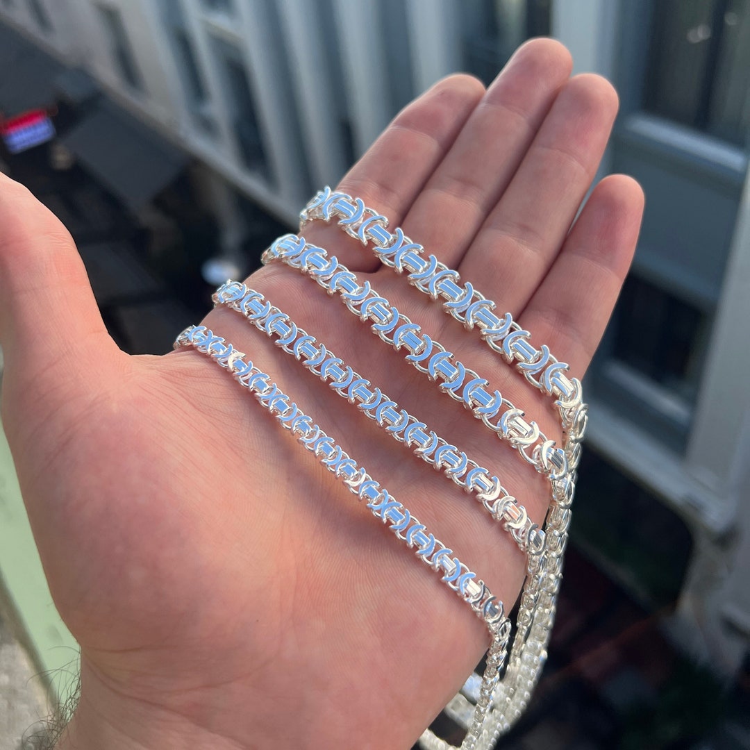 Euro Byzantine Chain,925 Sterling Silver Byzantine Bali Chain Necklace ...