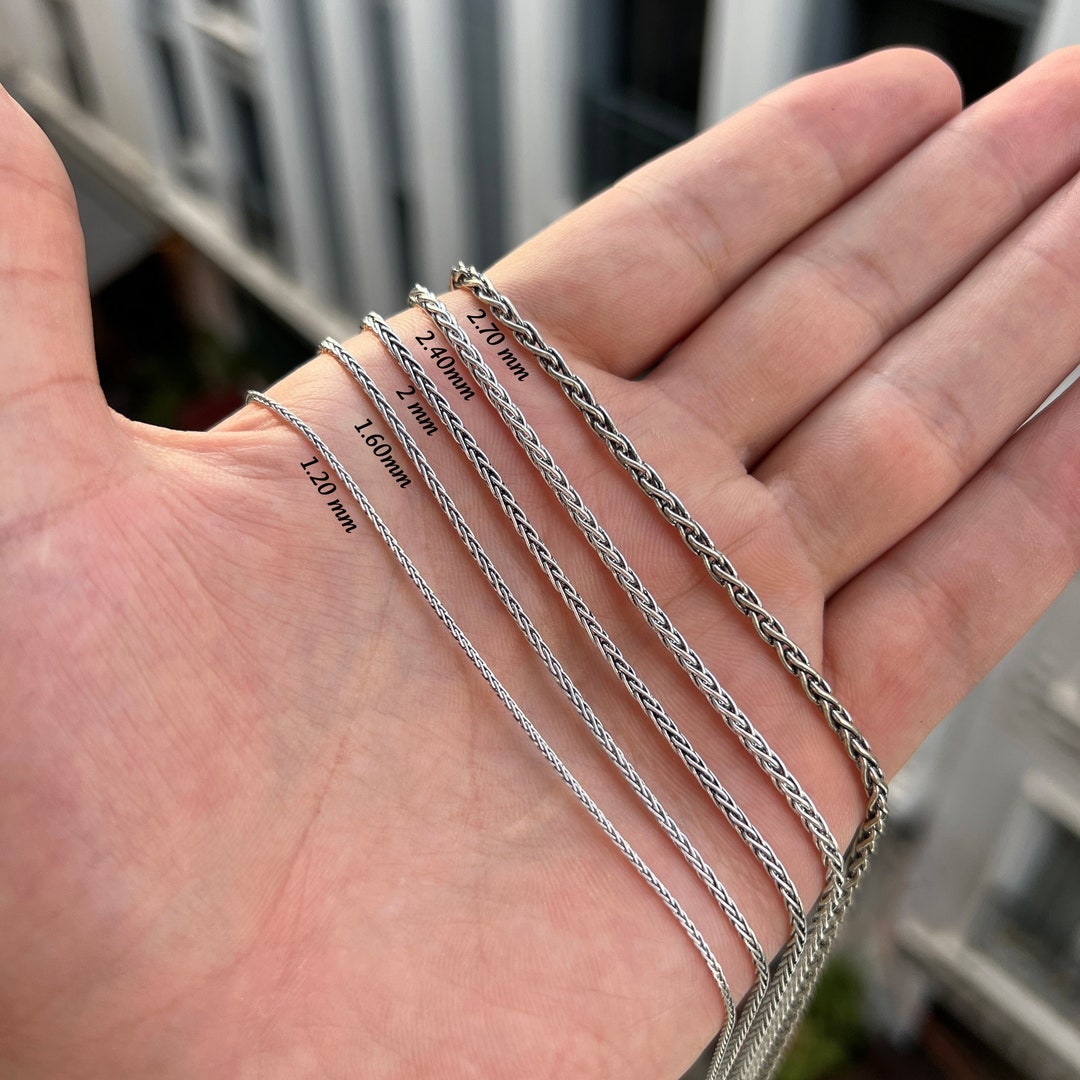 925 Sterling Silver Oxidized Spiga Chain,chain for Pendants,silver ...