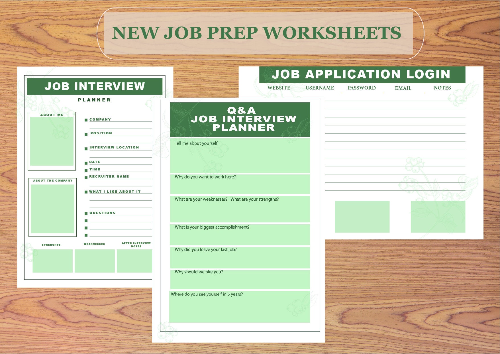 New Job Prep Worksheets | Job Interview Tips | Job Search | Job ...