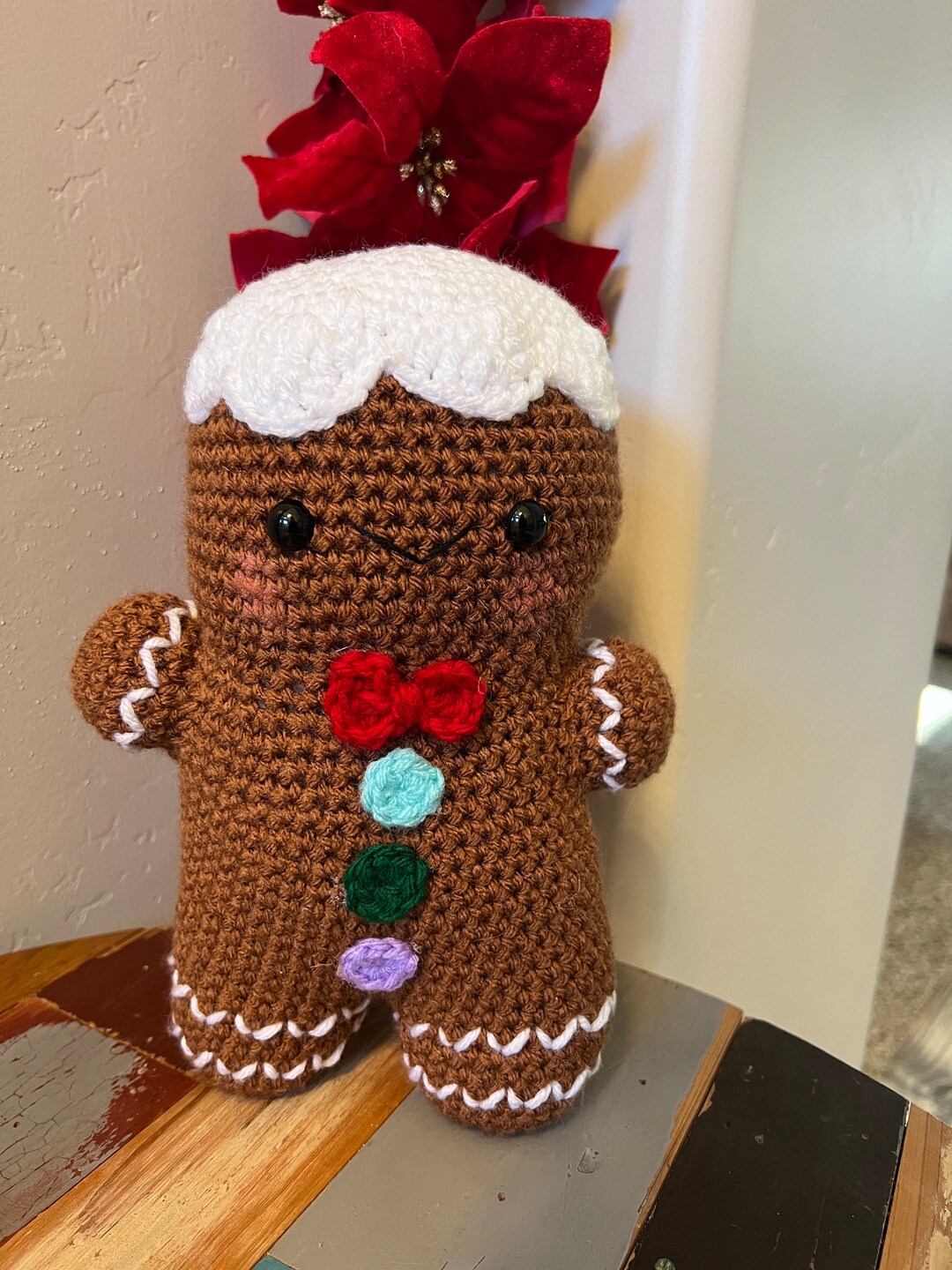 Handmade Plush Gingerbread Man Amigurumi Crochet Christmas Holiday ...