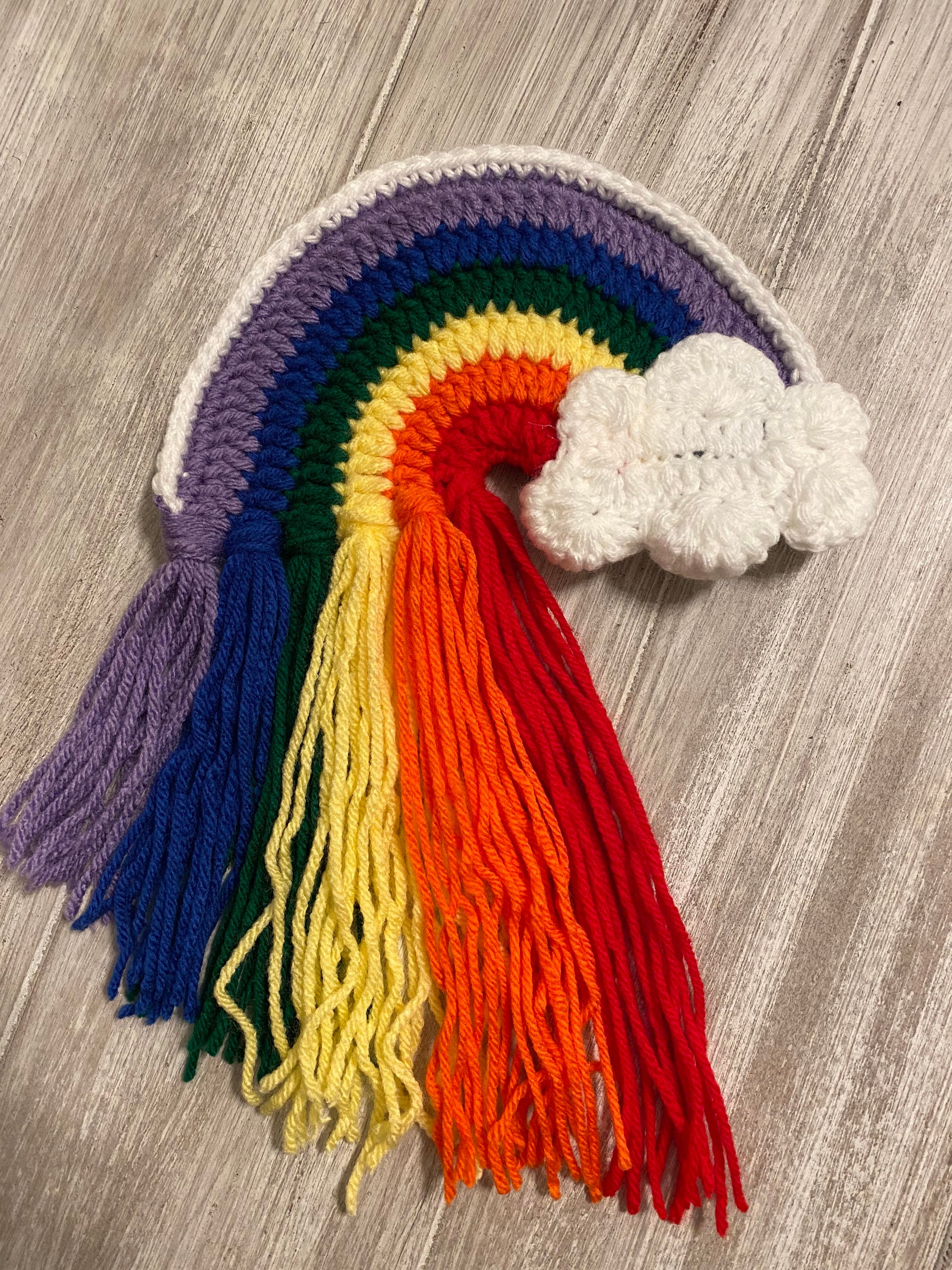 Stuffed Animals & Plushies Rainbow crochet fringe wall hanging Toys ...