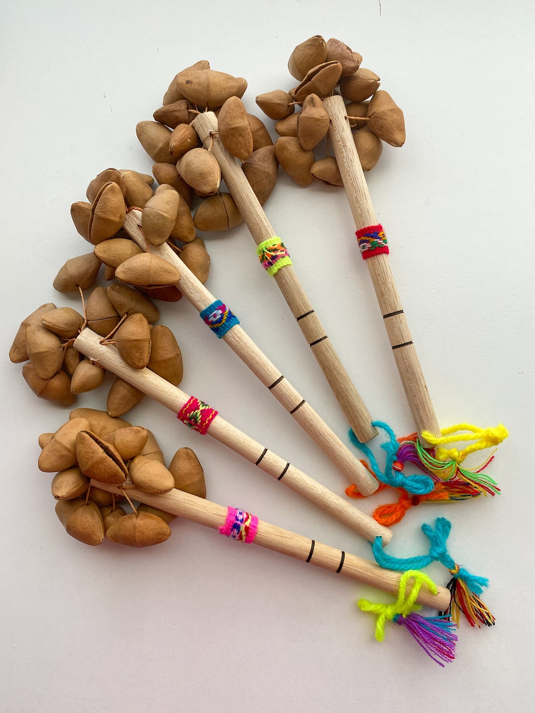 Handmade Peruvian Nut Shell Shaker Percussion Instrument Shamanic ...