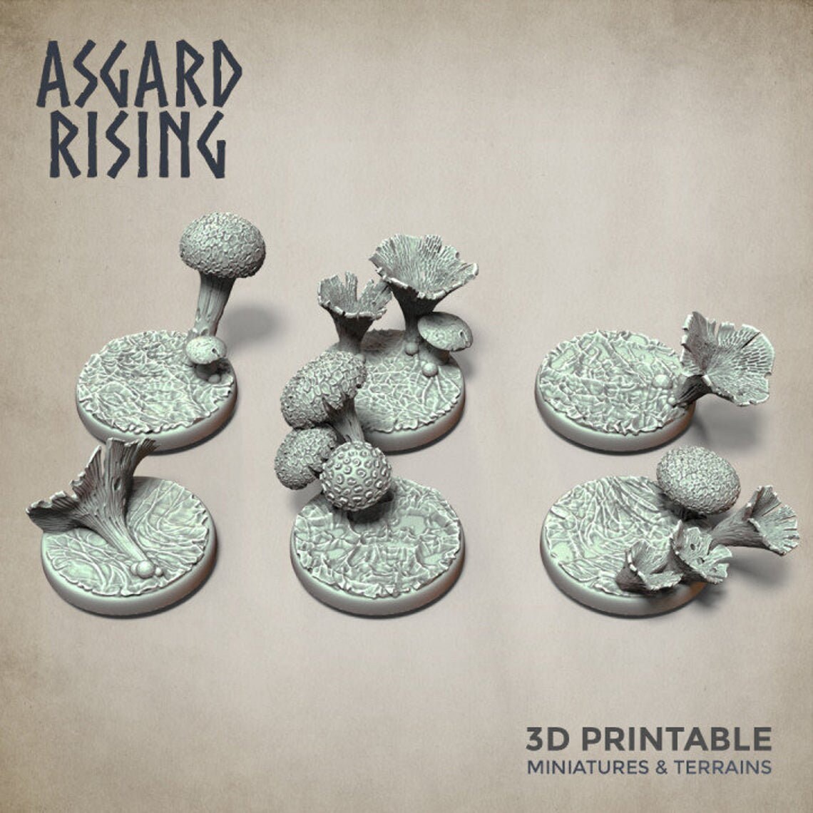 Asgard Rising Cave Floor Bases Mushroom Bases Round or Square Six ...
