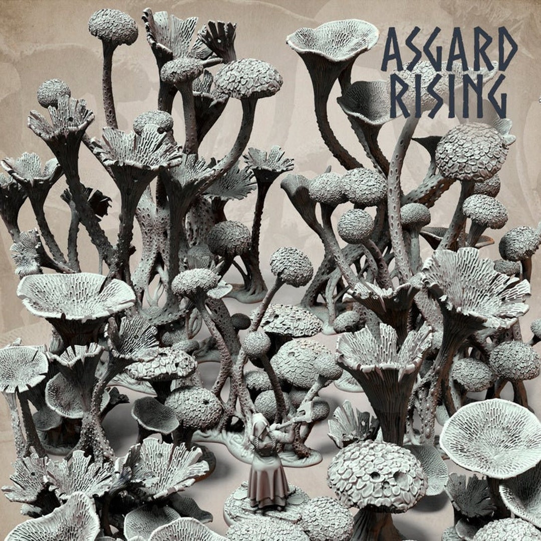 Asgard Rising Amanita Mushroom Forest Terrain Collection D&D Underdark ...