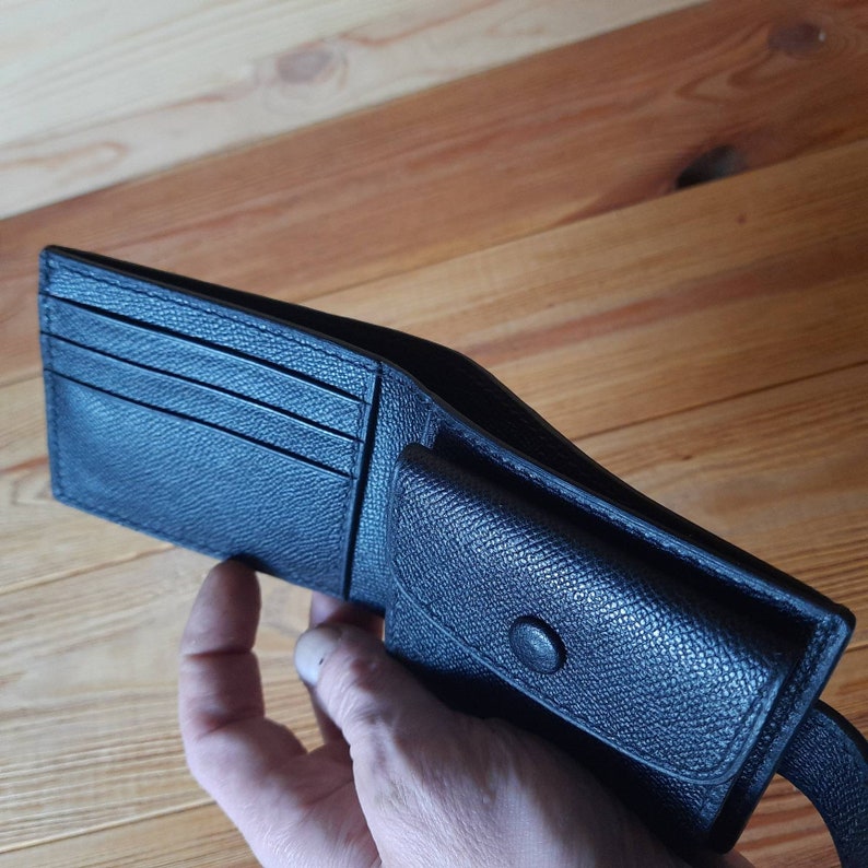 Black Handmade Leather Wallet. Luxury Wallet. Exotic Leather Man Wallet ...