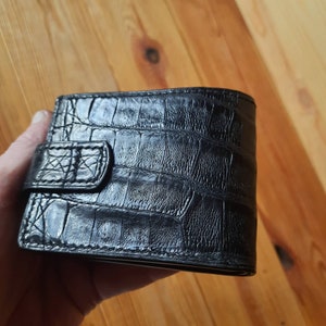 Black Handmade Leather Wallet. Luxury Wallet. Exotic Leather Man Wallet ...