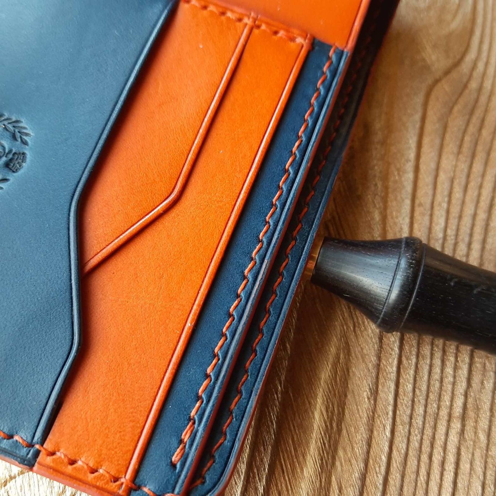 Italian Buttero Leather Bifold Handmade Wallet. Cardholder. Initials ...