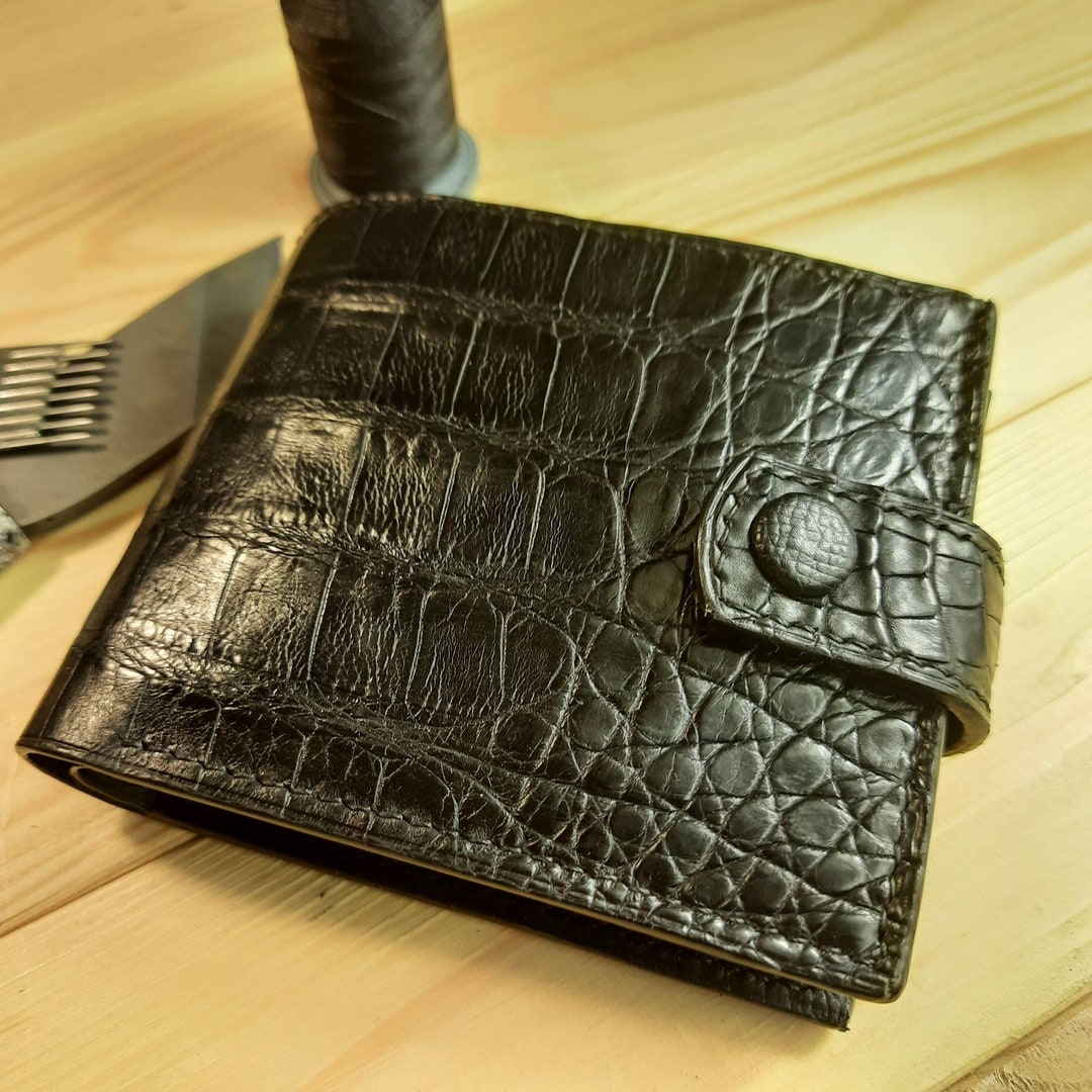 Black Handmade Leather Wallet. Luxury Wallet. Exotic Leather Man Wallet ...